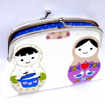White Russian Doll / Babushka Coin Purse - Cute Design Kiss Lock Wallet ...